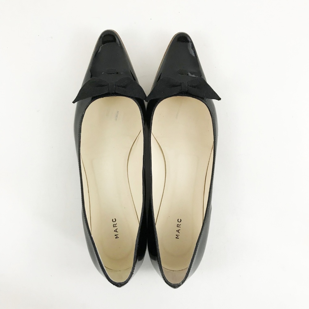 Marc Black Patent Leather Pointy Flats - Gem